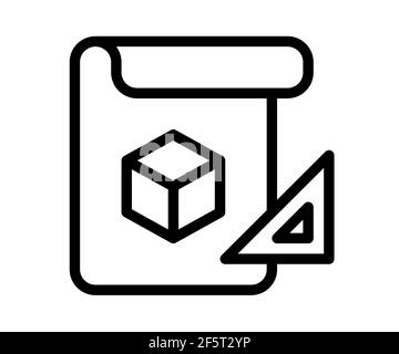 blueprint concept plan single isolated icon with filled line and ...