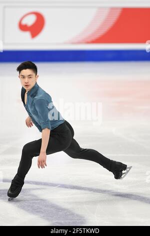 Han YAN CHN, during Men Free Program at the ISU World Figure Skating ...