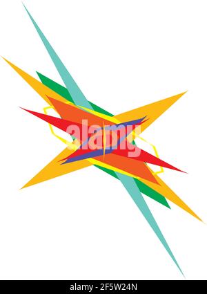 Edgy, geometric abstract design element. Pointy abstract shape — Stpck ...