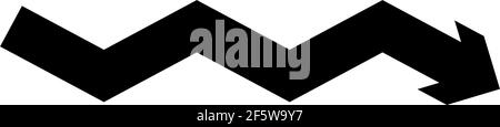 Fluctuating arrow, curvy, zig-zag, criss-cross arrow shape element ...