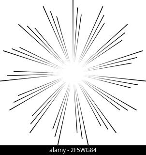 Radial, radiating line starburst, fireworks effects vector — Stock ...
