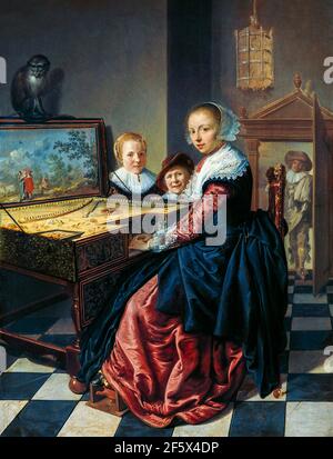 Woman at the Virginal Woman playing the virginal, The virginal player ...