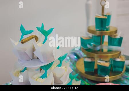 A lovely delicious candy bar in turquoise colors Stock Photo - Alamy