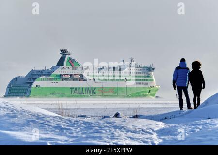 Helsinki, Finland - January 16, 2021: The cruise ferry MS Star owned by ...
