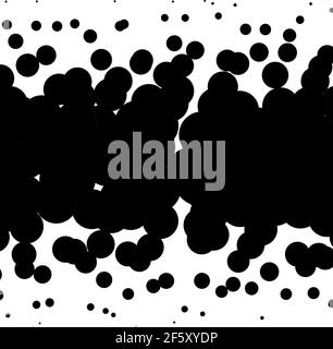 Linear pointillist halftone, screentone random dots, circles pattern ...