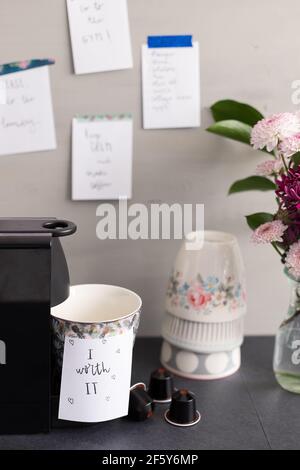 Sticky notes pile handwritten notes writing text message reminders ...