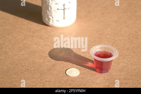 Concept of Eucharist or holy communion of Christianity. Eucharist is ...