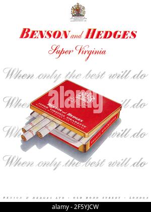 Benson and Hedges cigarettes magazine advertisement Gold packet of ...