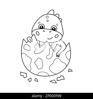 line drawing of a dinosaur hatching from egg Stock Vector Image & Art ...