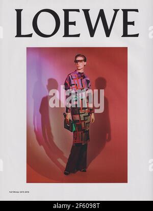 poster advertising Loewe fashion house in magazine from 2015 ...
