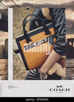 poster advertising Coach New York fashion house in paper magazine from ...
