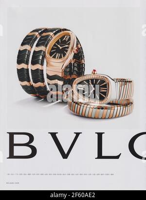 poster advertising BVLGARI Roma fashion house with Carla Bruni in paper ...