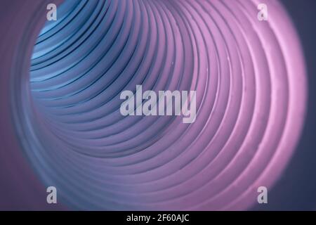 Beautiful round abstract gray tunnel with color light on a background ...