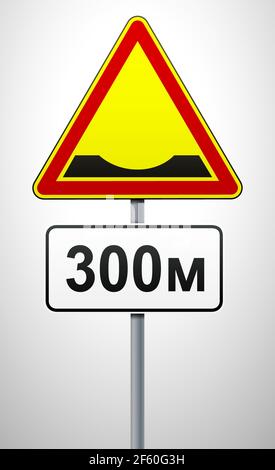 Warning traffic sign Pothole. Traffic Laws. Signs and road markings ...