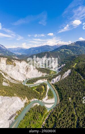 Reichenau in the Swiss canton of Graubünden with Reichenau Castle at ...