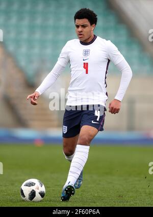 England's CJ Egan-Riley during a media session at St George's Park ...