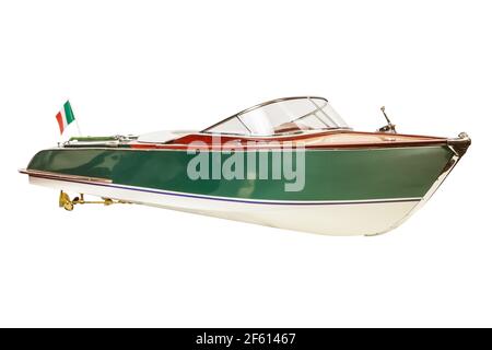 Front view of motor boat. Isolated over white background Stock Photo ...