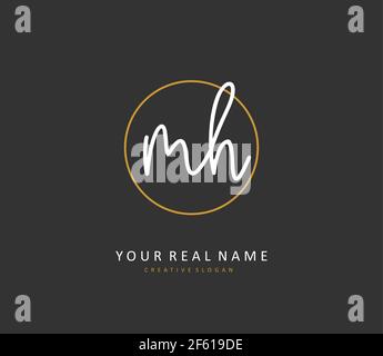 MH Beauty vector initial logo art, handwriting logo of initial ...