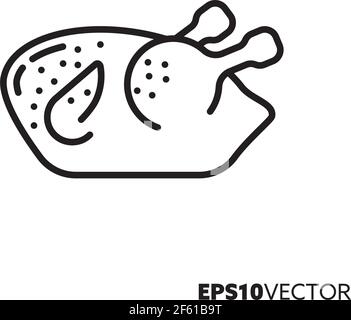 Roast Chicken Outline Icon Food Vector Stock Vector Image & Art - Alamy