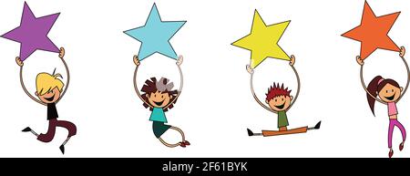 Happy children cartoon Stock Vector Image & Art - Alamy