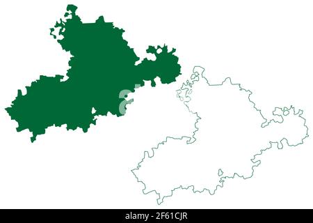 Rajkot district (Gujarat State, Republic of India) map vector ...