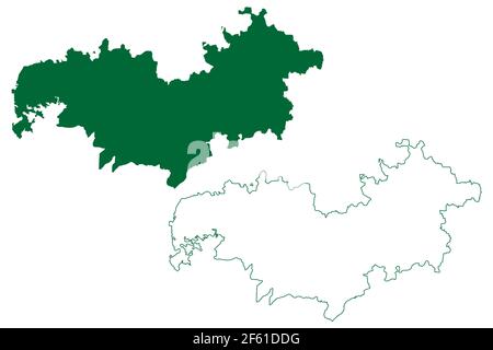 Patan district (Gujarat State, Republic of India) map vector ...