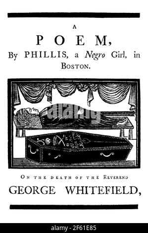 Phillis Wheatley Poem for George Whitefield, 1770 Stock Photo - Alamy