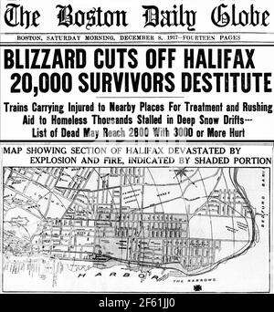 Halifax Explosion, Map, 1917 Stock Photo - Alamy