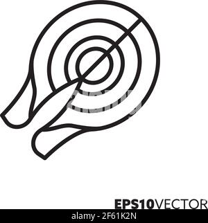 Fish food icon outline vector. Tart meal. Egg fried Stock Vector Image ...