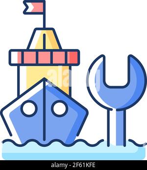 Shipbuilding industry concept icon. Shipping sector. Maritime transport ...
