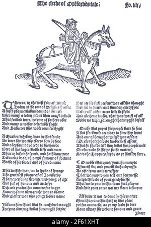 A portrait of Geoffrey Chaucer (1343-1400), known as the Father of ...
