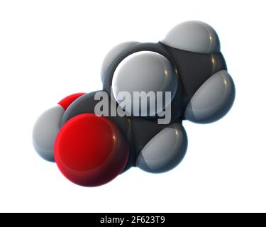 Butyric acid. Molecular model of the carboxylic acid and fatty acid ...