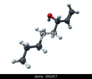Octenol, Molecular Model Stock Photo - Alamy