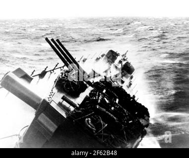 USS Santa Fe (CL-60) during Typhoon Cobra, December 1944 Stock Photo ...