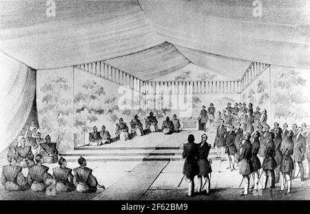Commodore Perry Delivers President's Letter, 1853 Stock Photo - Alamy