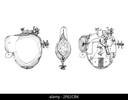 David Bushnell, American Turtle Submarine, 1775 Stock Photo - Alamy