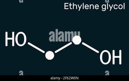 Ethylene glycol, diol molecule. Used for manufacture of polyester ...