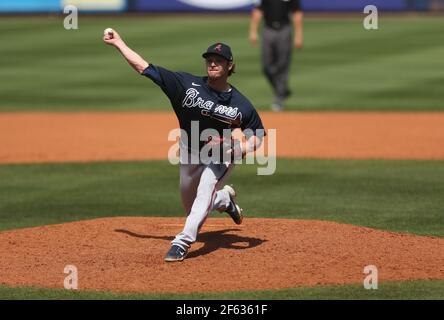 Atlanta Braves' Jacob Webb delivers a pitch during the ninth inning of ...