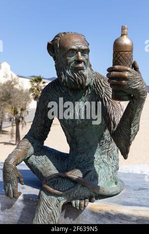 A bronze sculpture on the landmark Pont Alexandre III bridge spanning ...