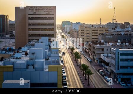 Aerial view of Dammam Street urban city in Sunset background -Dammam ...