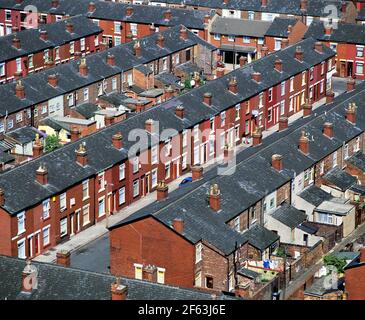 Terraced housing in Sherrington Street, Longsight, Manchester Stock ...