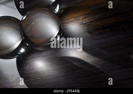 Crystal glass ball with brilliant lighting and luxurious background ...