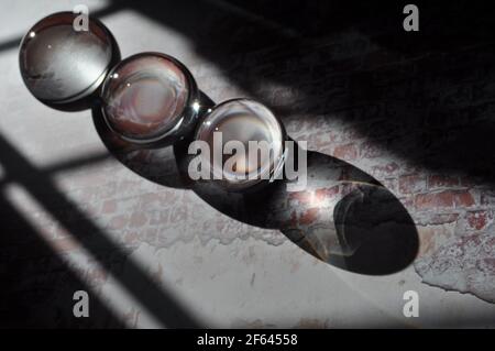 Crystal glass ball with brilliant lighting and luxurious background ...