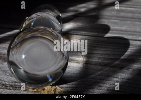 Crystal glass ball with brilliant lighting and luxurious background ...