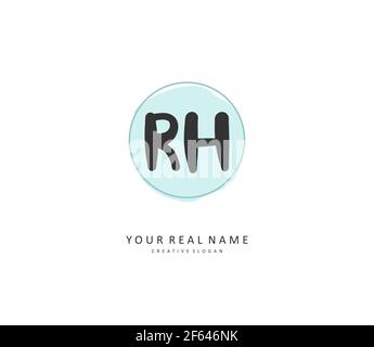 RH Letter Signature Logo Template elegant design logo Sign Symbol ...