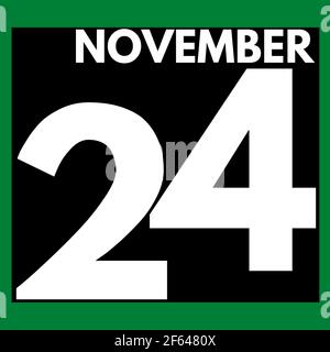 November 24 . Modern daily calendar icon .date ,day, month .calendar ...