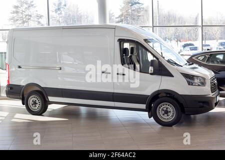 Ford Transit minibus, side view isolated on white background Stock ...