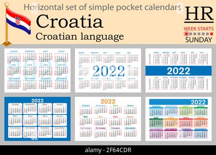 Simple calendar template in Croatian for 2024, 2025, 2026 years. Week ...
