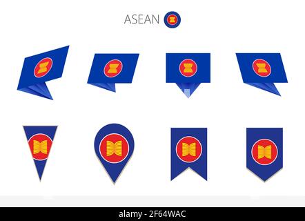 Vector set of the national flag of ASEAN in various creative designs ...
