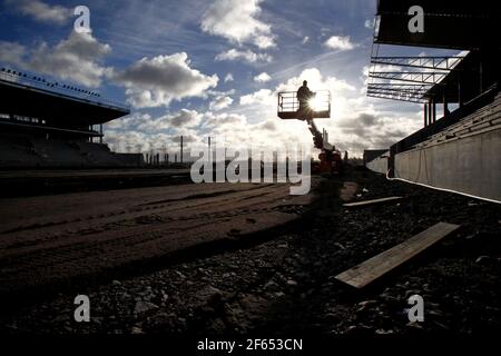 Construction of the new football arena, Linköping arena, in Linköping ...